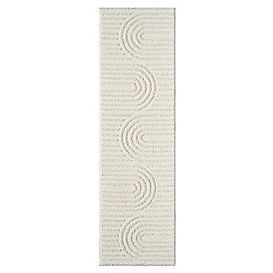 LUXE WEAVERS Modern Geometric White Cream 2x7 Area Rug