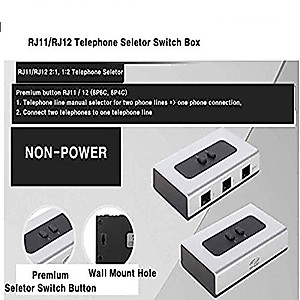 2PORT RJ11 RJ12 Manual Sharing Telephone Switch Box Phone selector