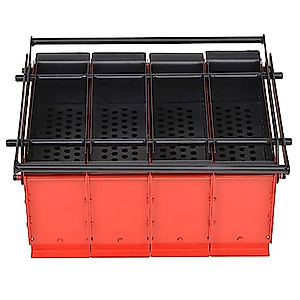 vidaXL Paper Log Briquette Maker- Compact and Durable Steel Construction, Red and Black, Manual Paper Press Machine for Recycling and Fireplace Fuel Production