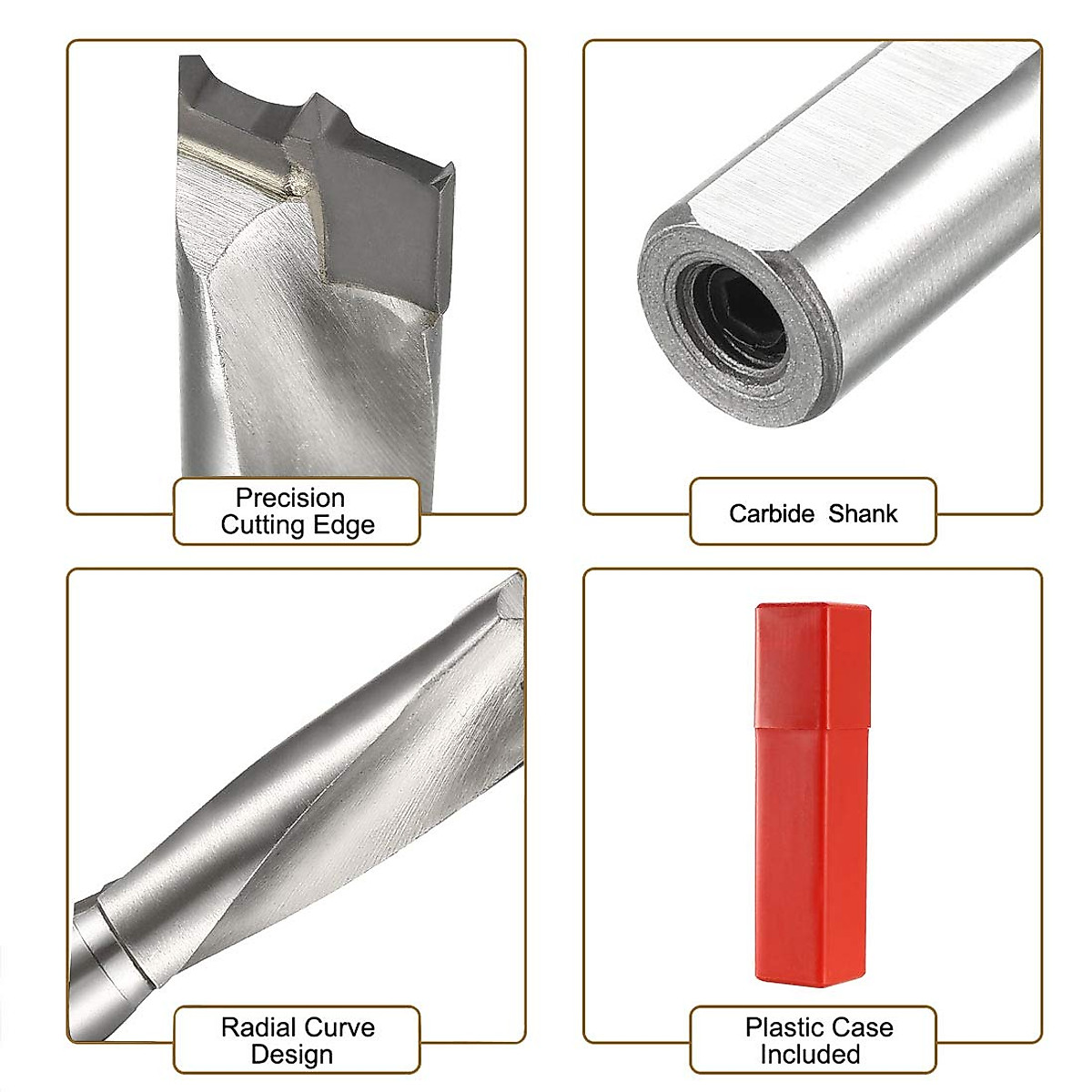 uxcell Brad Point Drill Bits for Wood 15mm x 68mm Left Turning Carbide for Woodworking Carpentry Drilling Tool