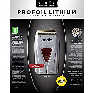 Andis 17150(TS-1) Pro Foil Lithium Titanium Foil Shaver, Cord/Cordless, Gray