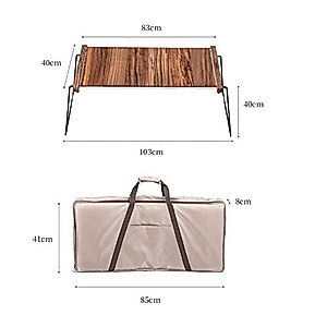 DOUBAO Outdoor Folding Solid Wood Camping Table Stainless Steel Frame Picnic Table Multiple Combinations BBQ Camping Table