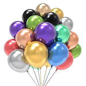 JOYYPOP Metallic Gold Balloons 100 Pcs 12 inch Chrome Gold Latex Balloons for Graduation Birthday Wedding Baby Shower Decorations