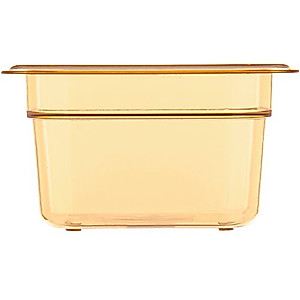 Carlisle FoodService Products 3088413 StorPlus High Heat Food Pan, 4" Deep, Sixth Size, Amber