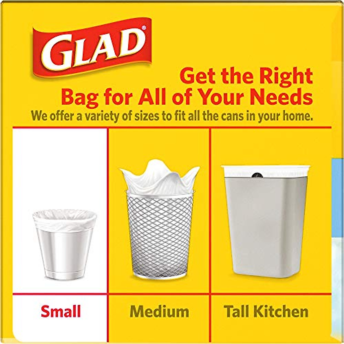 GLAD Small Trash Bags - 4 Gallon Trash Bag for Waste Basket, Gain Fresh Clean Scent, 26 Count (Pack of 6)