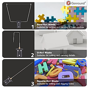 3 in 1 Foam Cutter, Genround Hot Wire Foam Cutter Electric Cutting Machine Hot Wire Foam Cutter Foam Cutting Pen Foam Cutting Tools for Polyethylene EVA Foam Carving, DIY Crafts