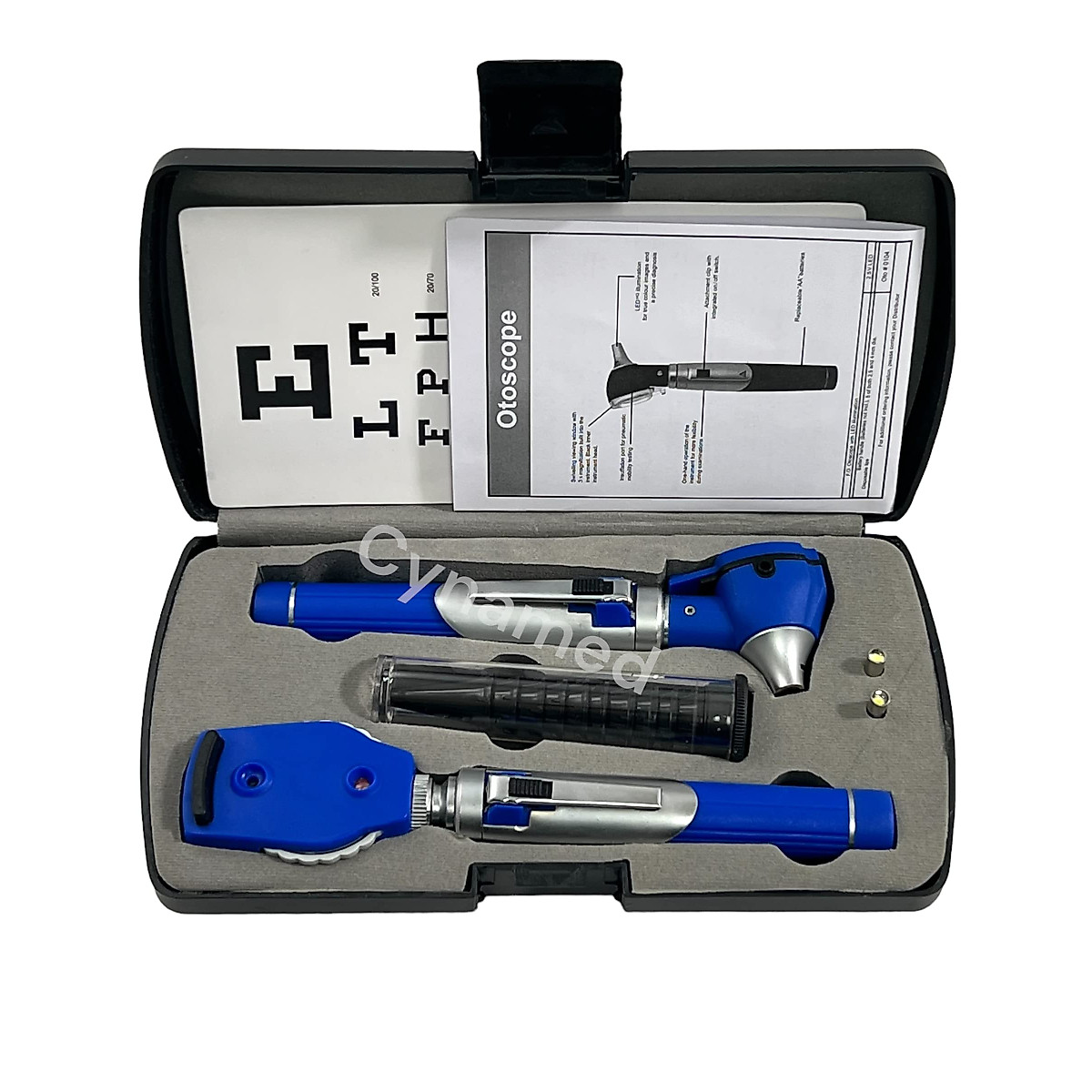 BLUE OTOSCOPE SET -LED Otoscope/School Kit-CYNAMED
