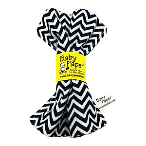 Baby Paper Original Crinkle Sensory Toy | Black and White Stripe and Zig Zag 2-Pack | Crinkle Paper for Babies | Sensory Baby Toys