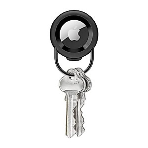 Orbitkey Slim Case for AirTag | Made with Stainless Steel and TPU | Securely Holds Your Apple AirTag | Easily Attach to Keys or Anything You Want to Track with The Open Key Ring | Black