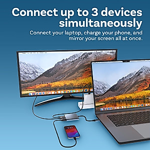 MMOBIEL HDMI Type C HUB Adapter - USB C to HDMI Adapter - USB 3.1/3.0 Charging Port Converter Compatible with MacBook Pro Samsung Galaxy S25/S24/S23/S22/S21 Note 20/10/9 Series - Grey Aluminium