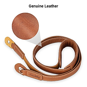 SMALLRIG Leather Camera Strap, Vintage Brown Genuine Leather Neck Shoulder Camera Strap for Canon, for Nikon, for Pentax, for Sony, for Fujifilm and for Digital Camera - 3485