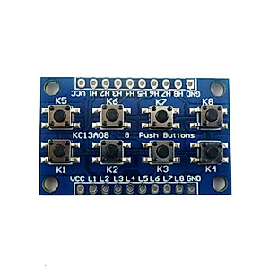 eletechsup 8-Button High Level Push Buttons Module 8 Keyboard Keypad for Arduiuo Due Breadboard Leonardo Zero TRE Micro Banana pi STM32（no pin） (1)