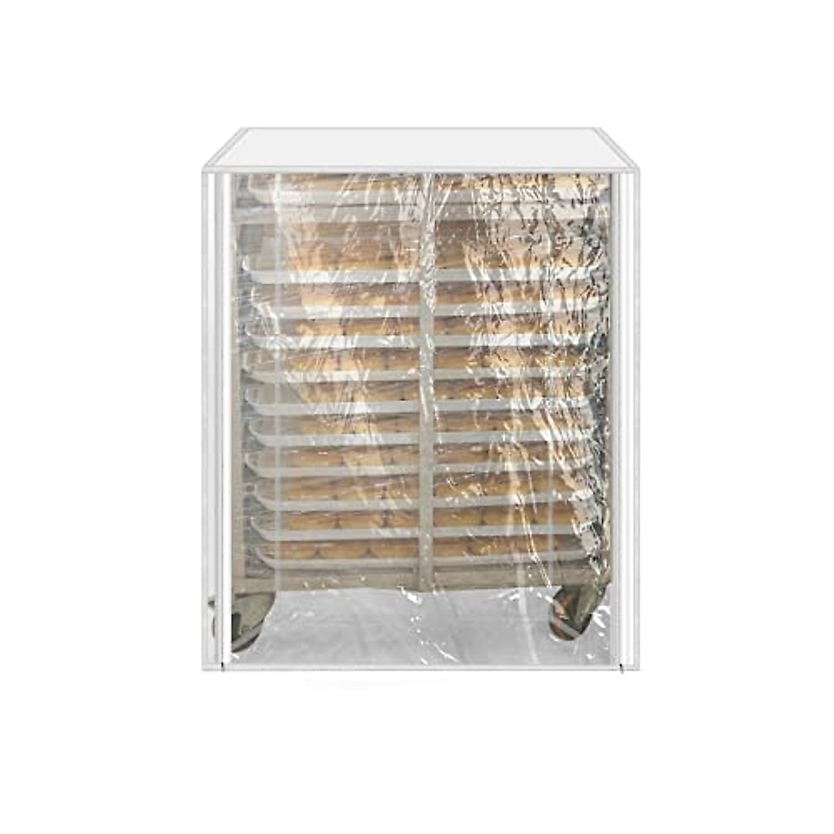 QWORK Plastic Pan Sheet Rack Cover, 10-Tier 28" x 23" x 33" Pan Rack Covers, Keep Your Bakery Goods Fresh, 2 Pack