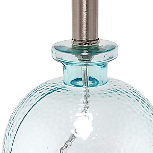 Elegant Designs LT3335-CBL Textured Glass Table Lamp, Clear Blue