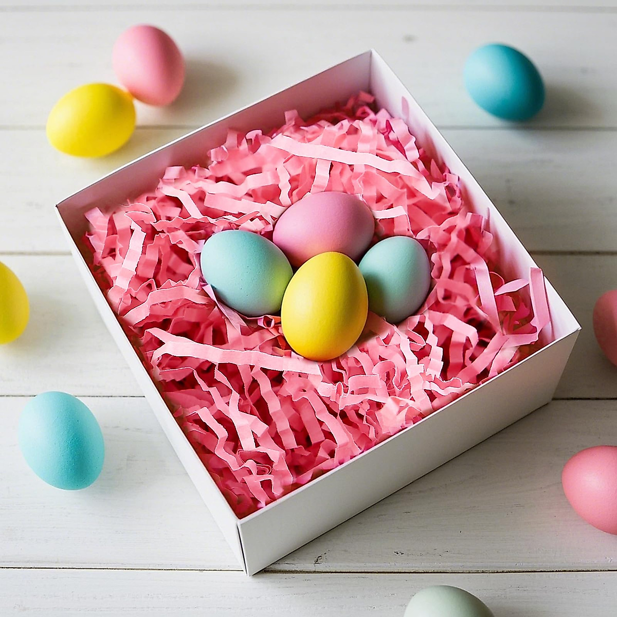 HAPPY POTATO 1 LB Gold Shredded Paper for Gift Baskets, Crinkle Cut Paper Shred Filler, Crinkle Paper for Gift Wrapping