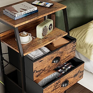 Furnulem Nightstand with 3 Drawers with 2-Tier Shelf and 8 Drawer Dresser Wide 47'' Long, Storage Chest of Drawer for 55'' TV Stand in Closet