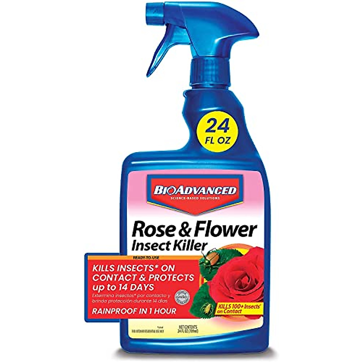 BioAdvanced 2-in-1 Systemic Rose and Flower Care II, Granules, 5 lb with BioAdvanced Rose and Flower Insect Killer, Ready-to-Use, 24 oz
