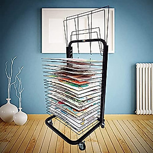 Ewatchaccessories Art Drying Rack, Solid Mobile Art Drying Rack with Wire Shelves for Works of Art Classrooms Studios and Home Use, Black Powder Coated Finish.Drying & Print Racks (Size : 20-Layer)