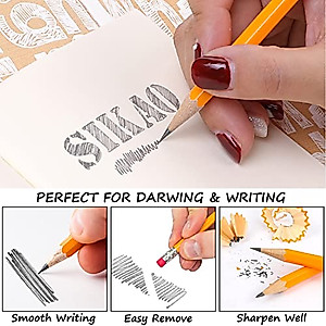 Sikao Pencils #2 Wood Pencils Bulk for Classroom, Wooden Pencils, Number 2 Pencils, No 2 Pencils with Erasers, Yellow HB Pencil for Kids Sketching Drawing School Teacher Supplies (Pack of 100)