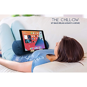 The Chill-ow iPad Organic Buckwheat Pillow Stand: The Ultimate Hands-Free Solution for Any Tablet or Phone. Perfect for Couch, Bed, or Table Use. (Black)