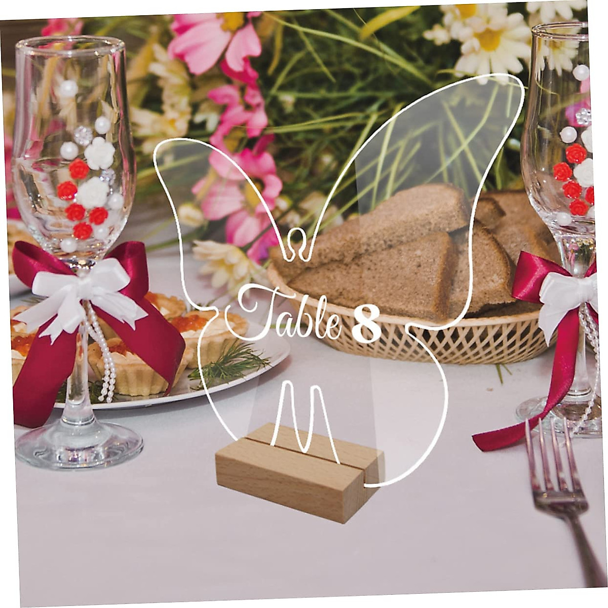 10 Sets Butterfly Seat Card Acrylic Transparent Table Three-Dimensional