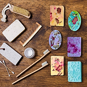 Soap Making Kit for Adults, Make Your Own Soap with Melt and Pour diy Natural Soap supplies; 6 Essential Oils, Silicone Soap Mold, Spoon, Dried Flowers, 2lbs. Shea Butter Soap Base, 4 Colors, 9 Labels