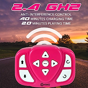 Contixo RC Stunt Car 4WD 2.4Ghz - Double Sided 360° Rotating Remote Control Toy with Lights, for Boys & Girls Age 4-12 Pink
