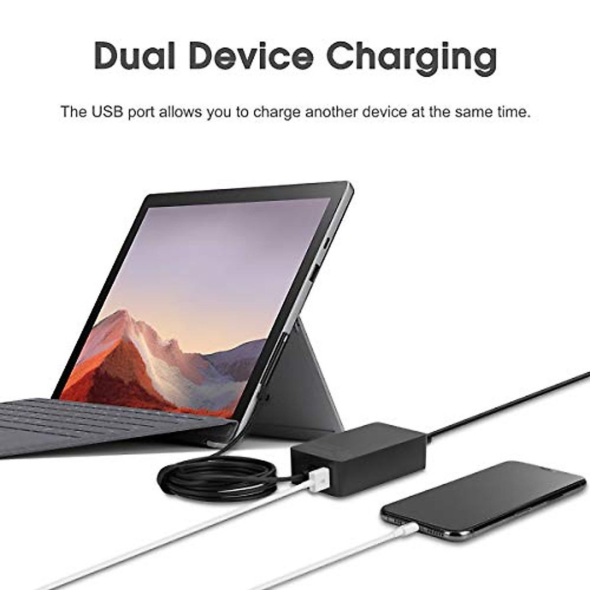Surface Charger, 44W Power Supply Adapter for Microsoft Surface Pro 3/4/5/6/7, Surface Laptop, Surface Book, Surface Go, Surface Laptop Go, with 6.2 Ft Power Cord