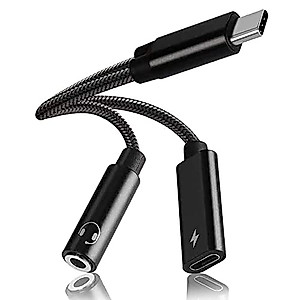 Samsung Galaxy S23 Headphone Adapter, 2 in 1 USB C to 3.5mm Audio Adapter & 60W Fast Charging Dongle Compatible with Pixel 7Pro/6/6Pro/5/4XL, Galaxy S23+/S23 Ultra/S22+/S22 Ultra/S21+/S21FE/Note 10+