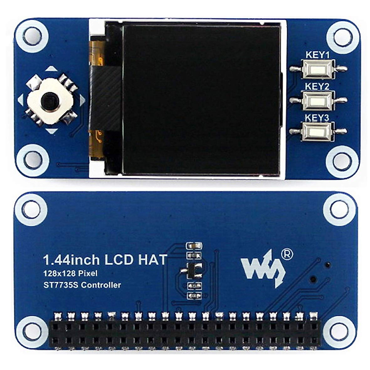 waveshare 1.44inch LCD Display HAT 128x128 Pixels SPI Interface for Raspberry Pi 2B/3B/3B+/Zero/Zero W with Examples for Raspberry Pi/Arduino/STM32
