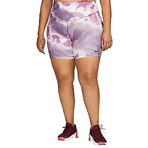 Nike One Women's Mid-Rise 7" Tie-Dye Bike Shorts (Plus Size) (Amethyst Wave, 3X)