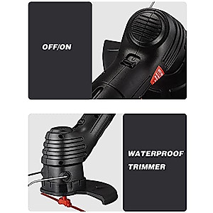 Electric Lawn Mower Cordless, Mowing Machine Rechargeable,Handheld Portable Lightweight,Trimmer Electric Mower Weed Eater with 4 Plastic Blades & 1 Stainless Steel Blade