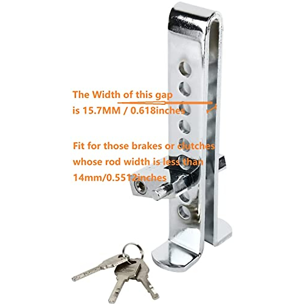 Yaetek 9 Holes Brake Pedal Lock Security Car Auto Stainless Steel Clutch Lock Anti-Theft Device