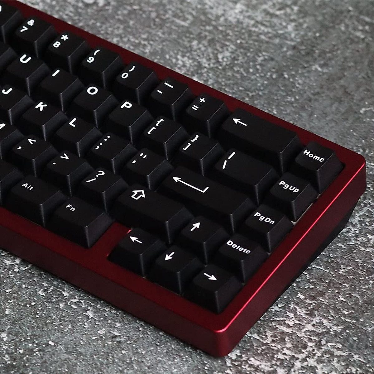 Gliging Doubleshot Keycaps 60 Percent, Minimalist Style Black 125 Keys Keycaps Set, Cherry Profile Custom Keycap for 60/61/65/75/87% Cherry MX Mechanical Gaming Keyboard