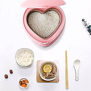Peach Heart-Shaped Rice Cooker, Smart 300W Rice Cooker, 1.8L, 1-3 People, Non-Stick Pan, Constant Temperature Insulation,Pink