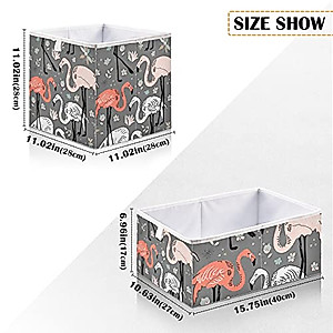 Birds Flamingo Flowers Storage Basket Storage Bin Rectangular Collapsible Toy Bins Clothes Toys Bin Organizer for Makeup Closet Bathroom Bedroom