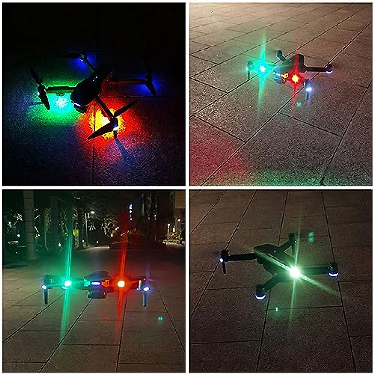 2PCS LED Strobe Drone Lights with Remote, 7 Colors Drone Anti-Collision Light Rechargeable, Night Warning Lights for Drone, Motorcycle