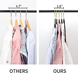 ManGotree Velvet Suit Hangers with 360 Swivel Gold Hook, Non-Slip Coat Hangers, Ultra-Slim Space Saving Hangers, Sturdy & Durable Clothes Hangers, 36 Pack (Black)