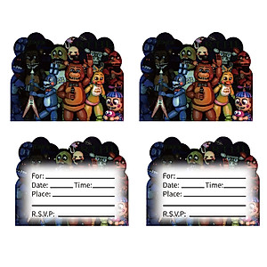 GYSIXGAOSU 20Pcs Five Nights Invitation Cards Five Nights Birthday Invitation Cards,for Kids Birthday Party Supplies