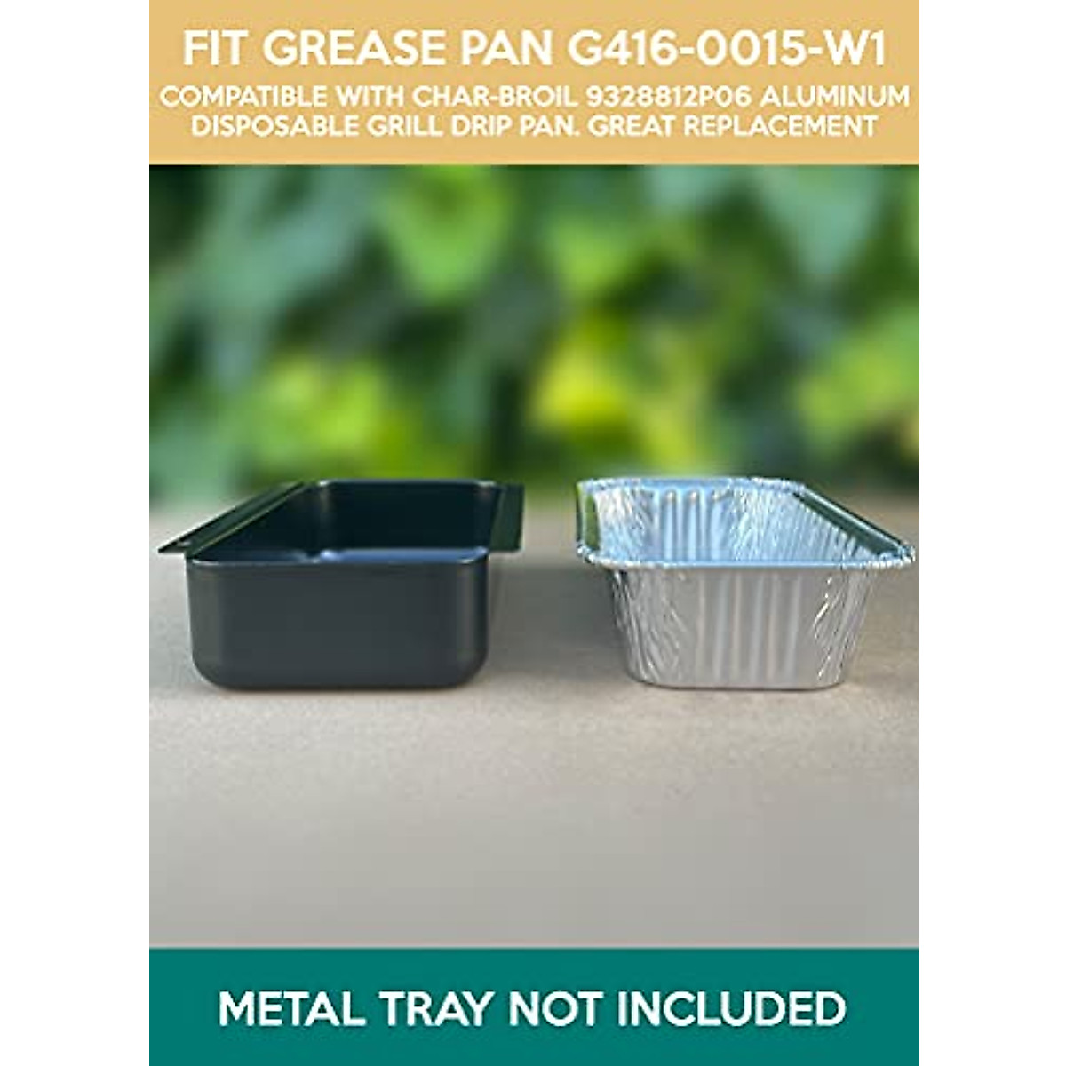 (20 Pack) Drip Pans Compatible with Char-Broil Grills 9328812P06 Foil Liner l Fits Grease Tray G416-0015-W1 l Disposable Aluminum Foil