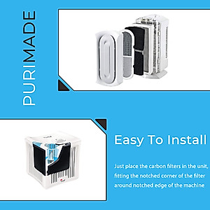 PURIMADE Hamilton TrueAir Replacement Carbon Filter, 12Pack Hamilton Beach TrueAir Filters with 6Pcs Carbon Bags