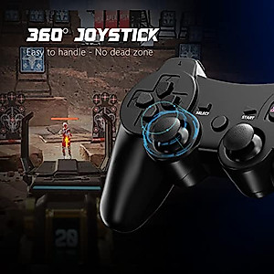 Kujian Game Controller 2 Pack Wireless 6-axis Dual Motors High Performance Gaming Controller for P3 with 2 USB Charging Cord