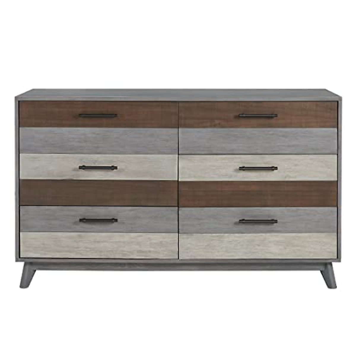 Soho Baby 48036570 Cascade Premium Soft Closing 6-Drawer Dresser, Wire Brush Multi-Tone Gray Finish