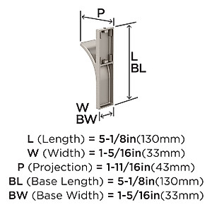Amerock HBX37014G10 | Apex Single Prong Decorative Wall Hook | Satin Nickel Hook for Coats, Hats, Backpacks, Bags | Hooks for Bathroom, Bedroom, Closet, Entryway, Laundry Room, Office
