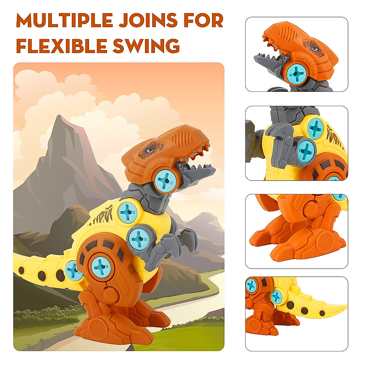 HYCC Take Apart Dinosaur Toys for Kids - Building Dino Play Kit with Screwdrivers DIY Construction Engineering Set STEM Learning Gifts for Boys Girls (New Dinosaur Toys Model One)