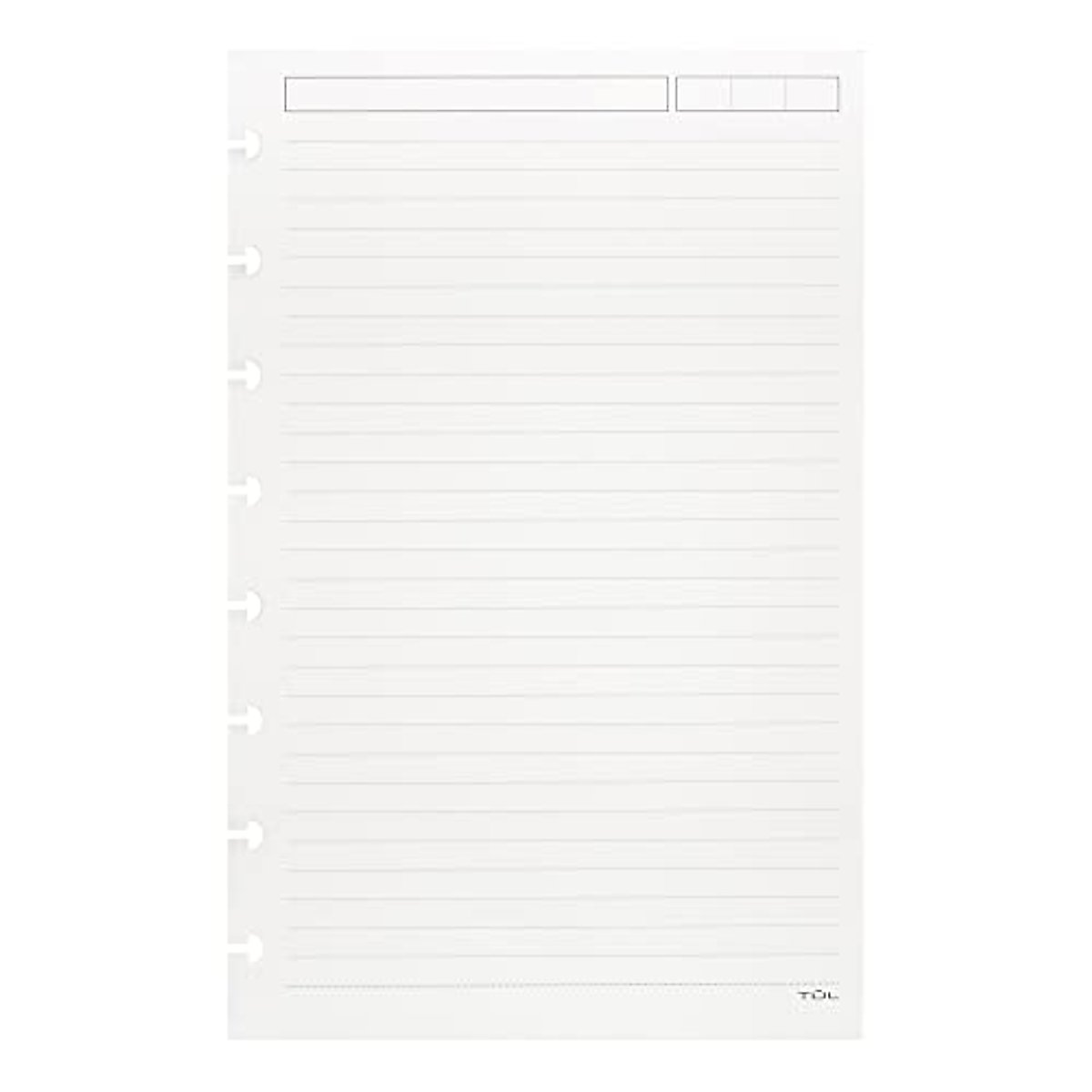 TUL Custom Note-Taking System Discbound Refill Pages, 5.5" x 8.5" Junior Size, Narrow Ruled, 100 Pages (50 Sheets) White