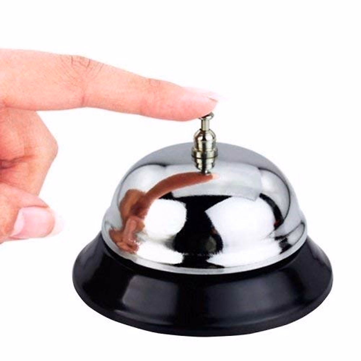 1InTheOffice Call Bell, Desk Bell, Service Bell, Chrome Finish, 2 Pack