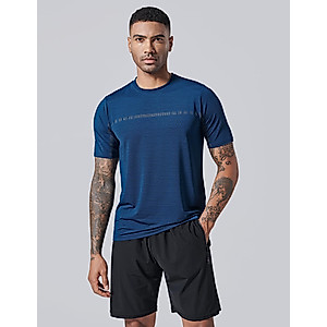 5 Pack Men’s Active Quick Dry Crew Neck T Shirts | Athletic Running Gym Workout Short Sleeve Tee Tops Bulk (Set 3, X-Large)