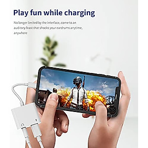 Lightning to 3.5mm Headphone Adapter(2pack) for iPhone Splitter Audio Apple Dongle Jack AUX Adaptador para Earphone 2 in 1 Phone and Charge Charger Earbud Cable 13 12 11 Pro Max Mini Xs Se 7 X 8 Plus