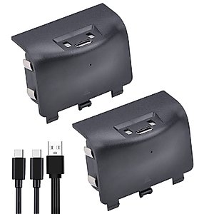 Battery Pack for Xbox Series X|S, Tectra 2-Pack Controller Battery for Xbox Series X, Xbox Series S with Charging Cable